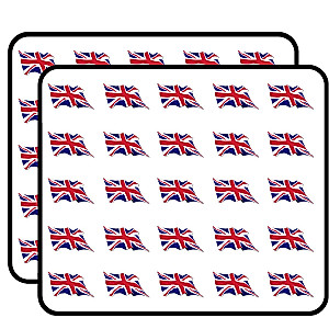 Waving Union Jack Flag - Wave England UK Britain British Sticker for Scrapbooking, Calendars, Arts, Kids DIY Crafts, Album, Bullet Journals 50 Pack