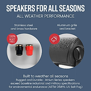 Polk Audio Atrium 4 Outdoor Speakers with Bass Reflex Enclosure | 4 Speaker Pack (2 Pairs, White) - All-Weather Durability | Broad Sound Coverage | Speed-Lock Mounting System | 2 Pairs (White)