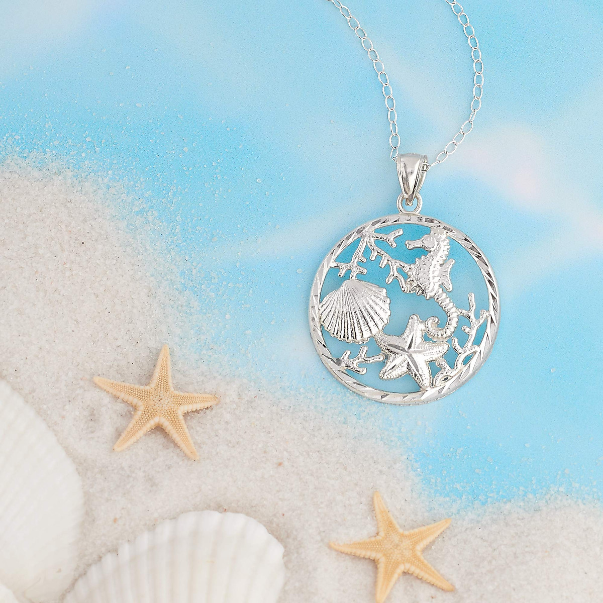 Ross-Simons Sterling Sea Life Pendant Necklace