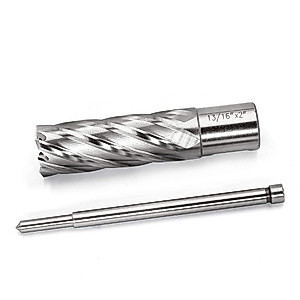 Annular Cutter JESTUOUS 3/4 Inch Weldon Shank 13/16 Cutting Diameter 2 Cutting Depth with Pilot Pin Slugger Bits Two Flat HSS Kit for Magnetic Drill Press,1 Piece