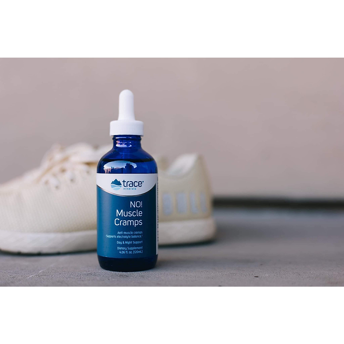 Trace Minerals NO! Muscle Cramps - Supports Dehydration & Aids Against Muscle Cramps - Electrolyte Support to Aid Endurance - Liquid Supplement with Magnesium & Potassium - 4.06 fl oz (60 Servings)