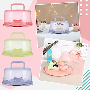 Cake Box Round Cake Stand with Lid and Foldable Handle Cake Holder Storage Container Cupcake Carrier KeeperContainer for Storage Birthday Cakes Cupcakes Nuts Fruits Gifts
