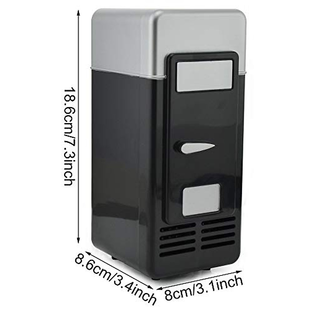 ThreeH New Mini Red USB Fridge Cooler Beverage Drink Cans Cooler/Warmer Refrigerator for Laptop PC Computer Black H-UF05Black