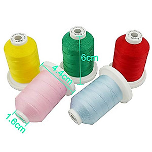 New brothread - 18 Options - Multi-Purpose 100% Mercerized Cotton Threads 50S/3 600M(660Y) Each Spool for for Quilting, Serger, Sewing and Embroidery - 24 Basic Colors