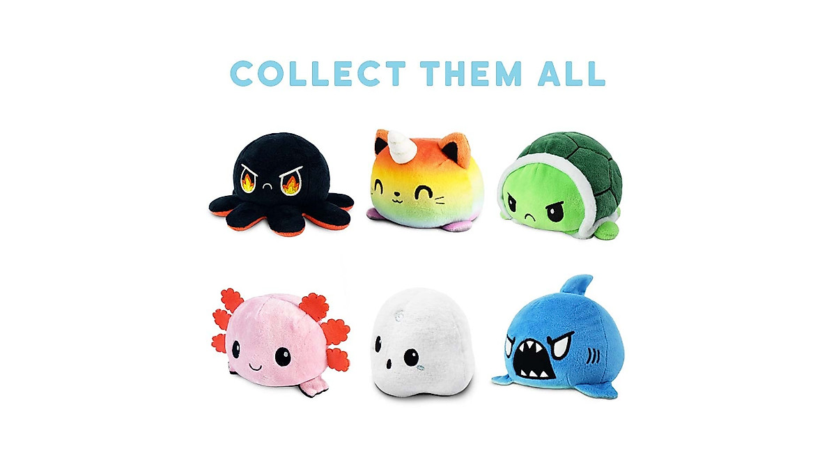 TeeTurtle Reversible Shark Plushie - Show Your Mood