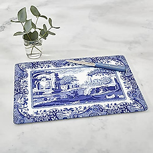 Portmeirion Home & Gifts Blue Italian Glass Worktop Saver, Blue & White, 30 x 40cm