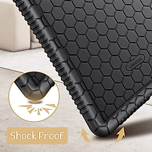 Fintie Case for iPad 9th / 8th / 7th Generation (2021/2020/2019) 10.2 Inch - [Honey Comb Series] Light Weight Anti Slip Kids Friendly Shock Proof Soft Silicone Protective Cover, Black
