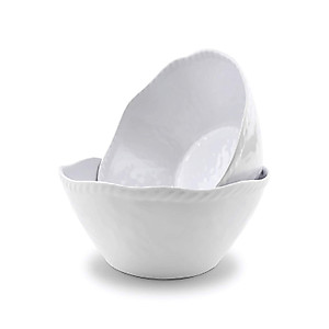 KX-WARE Melamine Cereal Bowls Set - 28 oz/6 inch 100% Melamine Soup/Salad Bowls | set of 6, White | Break-resistant and Dishwasher Safe, BPA Free