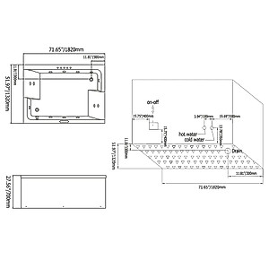 Weibath 71" LED Bathtub Modern Acrylic Corner Bathtub Whirlpool Air Massage 3 Sided Apron Soaking Tub in White Chromatherapy LED