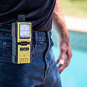 4 Gas Monitor by Forensics | Built-in Pump Multi Gas Meter | O2, CO, H2S, LEL | Color Display & Graphing | USA NIST Calibration | Computer Data Logging |