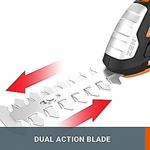 WORX 20V 8" Cordless Shrubber Trimmer Grass Shear WG801.1 Shurb Shear, PowerShare, 1*2.0Ah Battery & Charger Included (Only one 8" shrubber Blade)