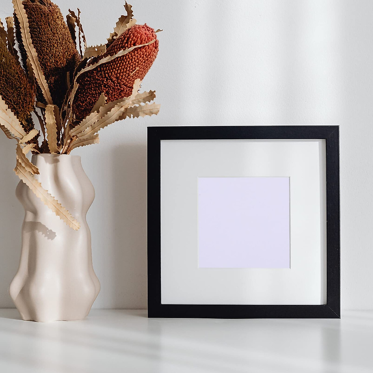 TEHAUX 20pcs White Picture Mat Set Uncut Photo Mats Photo Frame Backing Matting Picture Board Mat Paperboard Core Bevel Cut Mattes for Photos Artworks Craft Supplies