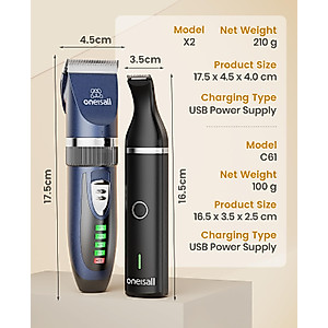 oneisall Cat Clippers and Paw Trimmer 3 in 1,Cat Grooming Kit,Cat Clippers for Matted Hair,Cordless Cat Shaver for Matted Long Hair,2 Speed Cat Hair Trimmer,Pet Clippers for Cats and Small Dogs