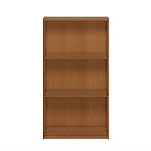 Furinno Basic 3-Tier Bookcase/Bookshelf/Storage Shelves, Natural Oak