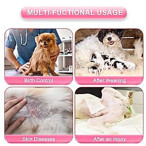 EMUST Dog Recovery Suit, After Surgery Wear for Dogs Male Female, Pet E-Collars Alternative Bandages, Professional Dog Onesie for Surgery for Abdominal Wounds, Weaning&Skin Diseases,Pink Strip/XS