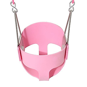 Pink Swing Set - Toddler High Back Full Bucket Swing - Heavy Duty Swing Seat - Swing Set Accessories