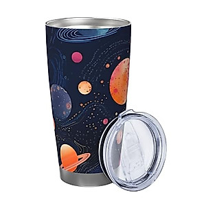 AYCZN Cartoon Planet 20 OZ Tumbler Stainless Steel Travel Coffee Mug, Space Nebula Insulated Water Bottle with Lid Leakproof Thermal Cup