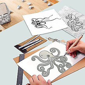 VEGA U Octopus Shower Curtain for Bathroom, Sea Animal Themed Bath Decor with Hooks, 72x72 Inch