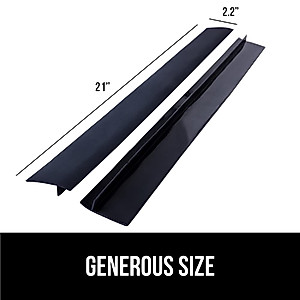 Gorilla Grip 2 Pack Silicone Stove Gap Covers, Flexible Heat Resistant Stovetop Filler Between Counters and Cooktops, Seamless Hidden Oven Side Guard, Prevents Counterspace Mess, 21 Inch, Black