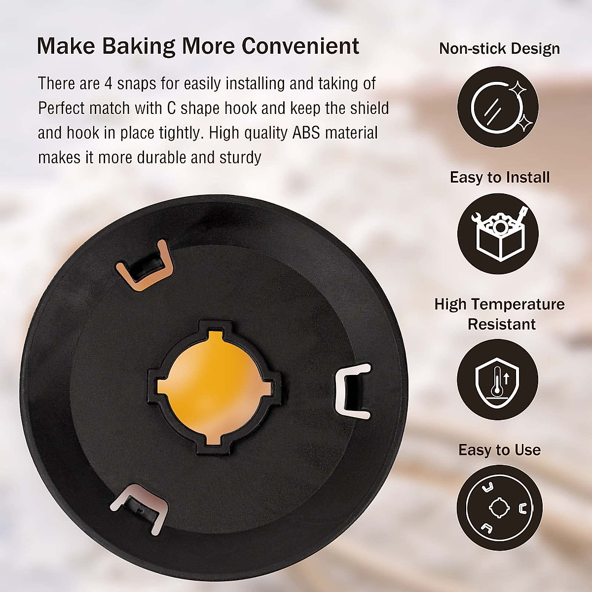 Dough Hook Shield for kitchen Mixer, Accessories and Attachments for Kitchen Stand Mixers, Make Your Bowl Lift Mixer Mix Without The Mess, Mixer Bowl Cover Lid Only for Kitchen Aid C Shape Hooks