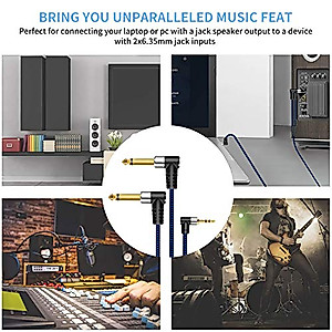 GGMTY 1/8" TRS to Dual 1/4" TS Mono Stereo 6FT Y-Cable Splitter Cord Compatible for Smartphone, iPod,Sound Card,CD Players,Multimedia Speaker,PA Audio and Home Stereo System