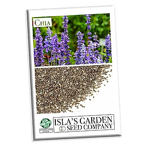 Chia Seeds for Planting, 1000+ Seeds Per Packet,Herb/Flower, (Isla's Garden Seeds), Non GMO & Heirloom Seeds, Scientific Name: Salvia hispanica, Great Gift