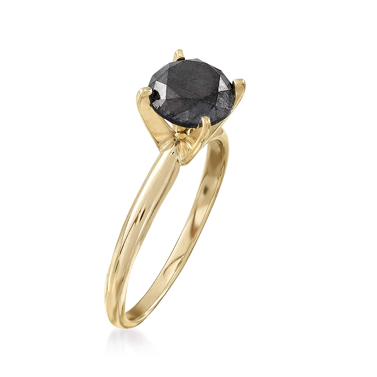 Ross-Simons 2.00 Carat Black Diamond Solitaire Ring in 14kt Yellow Gold. Size 7