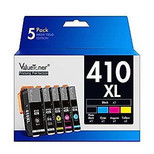 Valuetoner Remanufactured Ink Cartridge Replacement for Epson 410XL 410 XL T410XL High Yield to use with Expression XP-7100 XP-530 XP-630 XP640 XP-830 XP635 Printer (5-Pack)