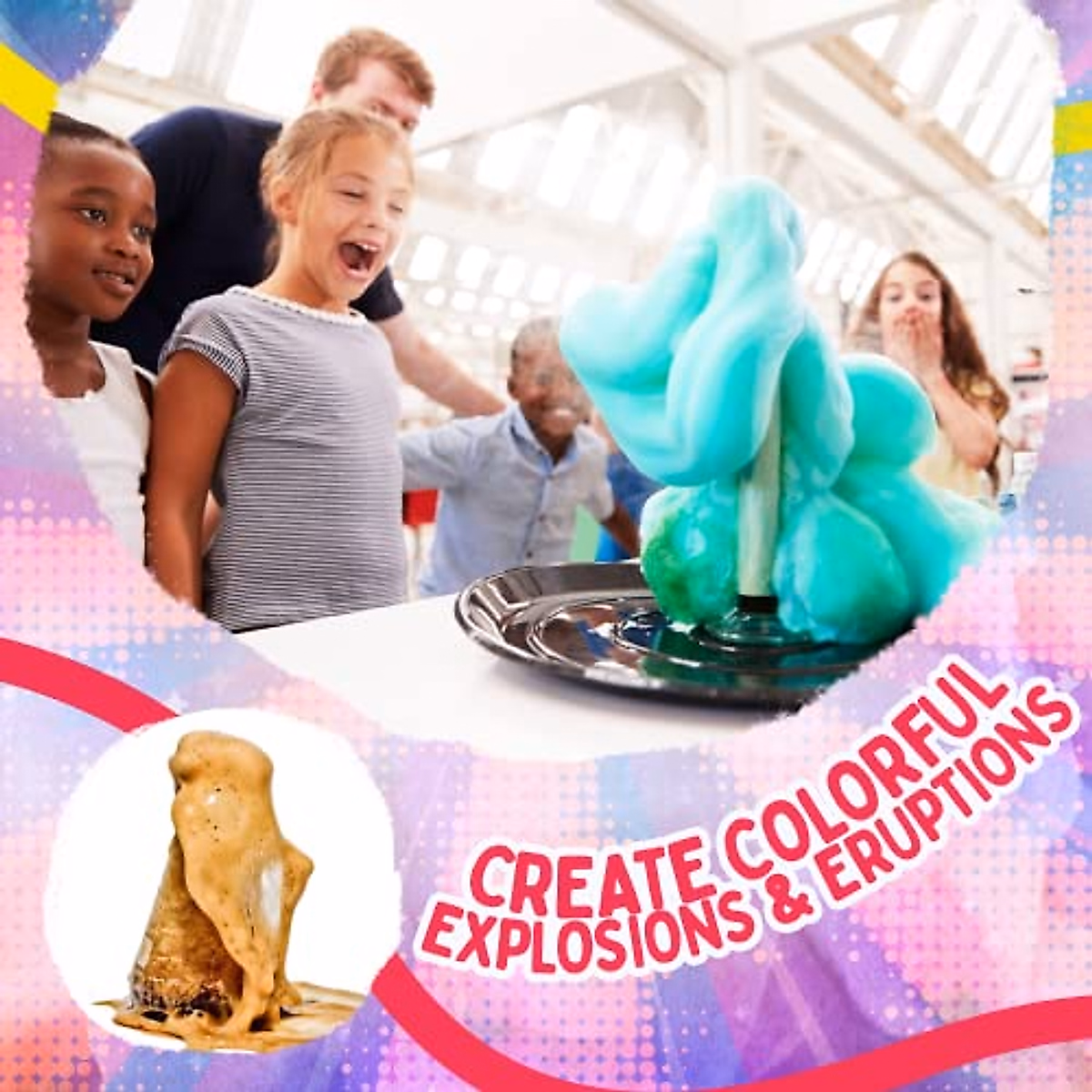 Playz KABOOM! Explosive Eruptions & Foam Bombs - 18+ Fun & Safe STEM Experiments Chemistry Set & Science Kits for Kids Age 8-12. Make Magic Foam, Volcano Eruption, & Glow In The Dark Chemical Reaction