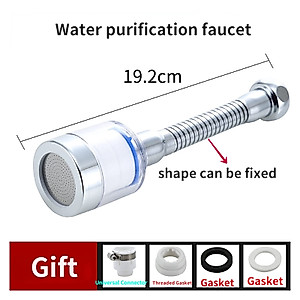 360°Rotation Kitchen Faucet Bathroom Faucet Aerator Water Saving High Pressure Nozzle Tap Adapter Bathroom Sink Spray Shower (Color : 19.2cm Filter Faucet)