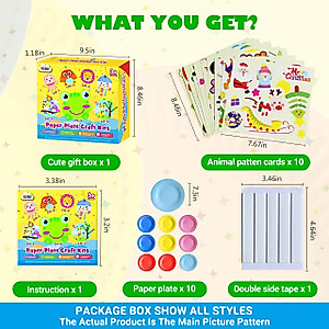 ZMLM Arts Crafts Gift Christmas: Paper Plate Art Kit for Girl Boy Art Supply Project Toddler Creative Fun Children Preschool Party Favor Bulk Activity Birthday Game Xmas Holiday Crafts Toys for Kids