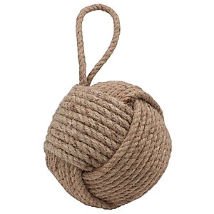 Nautical Doorstop Rope Sailor Knot Decorative Jute Under Mount Handmade Door Stopper with Handle for Floor by The Metal Magician (5" Jute (Natural Color))