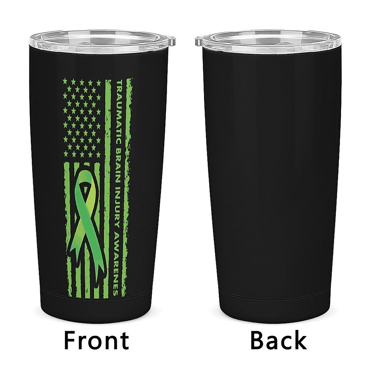 HZQYHD Traumatic Brain Injury Awareness Stainless Steel Tumbler Cup 20 Oz Travel Coffee Mug Portable Thermal Cup With Lids