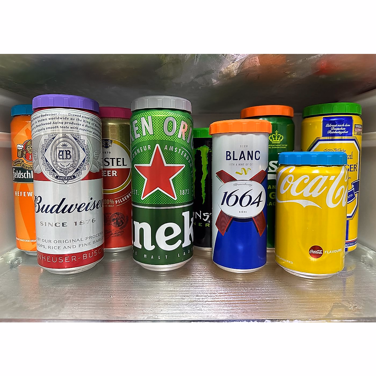 Silicone Soda Can Lids, 6 Pack BPA-Free Reusable Silicone Beverage Can Saver, Can Stopper or Protector For Soda, Beer, Drink, Juice, Coke, Beverage - Fit Standard Size Cans