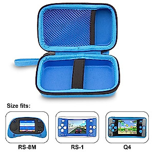 Travel Case for EASEGMER RS-8M RS-1 for HigoKids Q4 Kids Handheld Game Portable Video Game Player (Blue)