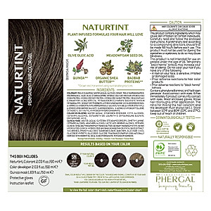 Naturtint 5N Light Chestnut Brown Permanent Hair Color (Pack of 6), Ammonia Free, Vegan, Cruelty Free, up to 100% Gray Coverage, Long Lasting Results (Packaging may vary)