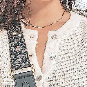 Cowlyn Paper Clip Pearl Necklace Vintage Chunky Link Chain Baroque Cultured Pearls 18K Gold Choker Fashion Retro Charm Valentine Jewelry for Women