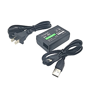 RUITROLIKER AC Power Adapter with USB Charging Cable Cord for PS Vita 2000 - Wall Chargers Supply Kit for PSV 2000