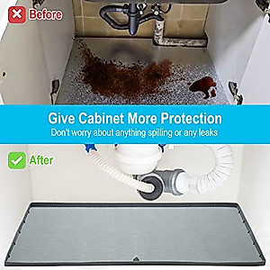 Cibeat 34x22 Under Sink Mat, 34"x22", Grey