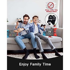 Gifts for Teen Boys, Gamer Pillow, Young Men Gift Ideas, Gaming Gifts for Teenage Boys 8-12 Room Decor for Men Boyfriends Birthday, Gamer Socks + Controller Keychain + Pillow Covers 20x12 Inch