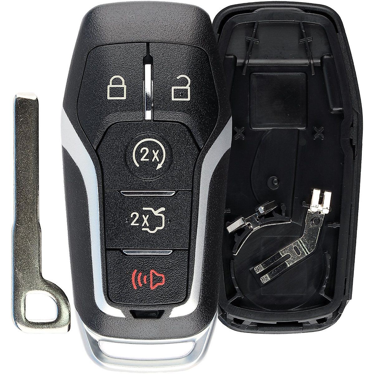 KeylessOption Keyless Entry Remote Smart Key Fob Shell Case for Ford Fusion Mustang Edge M3N-A2C31243800