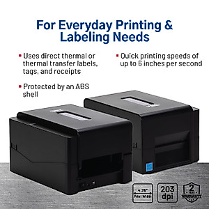 TSC - B01MUHDV6B TE200 Desktop Direct Thermal Barcode Printer - 4.25", 203 dpi