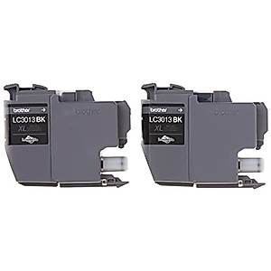Brother Genuine LC30132PKS 2-Pack High Yield Black Ink Cartridges, Page Yield Up to 400 Pages/Cartridge, LC3013
