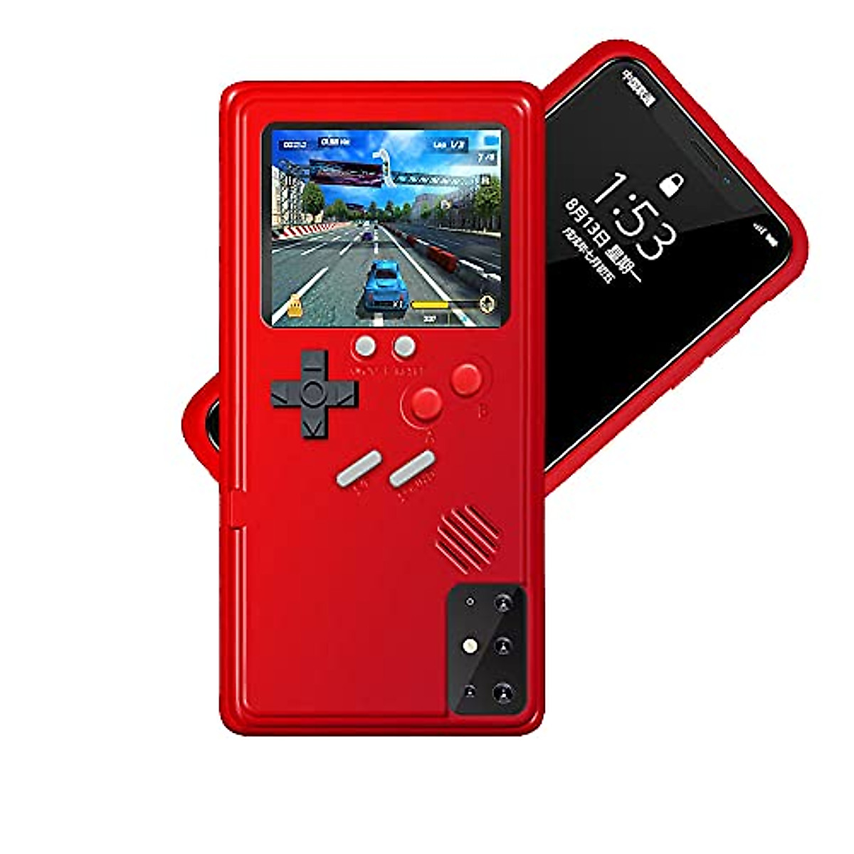 Handheld Game Console Case for Galaxy S21, Samsung S21 Gaming Case with 36 Built-in Games, Color Display Gamboy Case for S21 Red