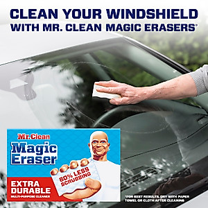 Mr. Clean Magic Eraser, Extra Durable Pro Version, Shoe, Bathroom, and Shower Cleaner, 5X stronger Last longer Cleaning Pads with Durafoam, 10 Count