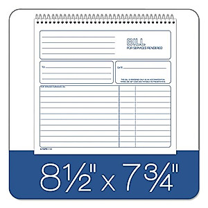 TOPS 2-Part Carbonless Bill for Services Rendered Book, 8.5 x 8.25 Inches, 50 Sheets, White, (4133)