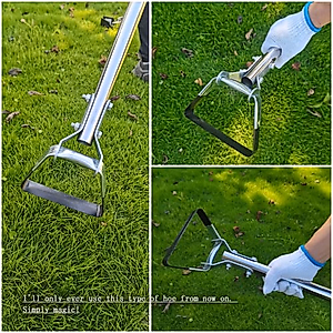 MXJIAELE Stirrup Hoe Garden Hoe Edger Weeder Hollow Hoe Gardening Tool Long Handle Weeding Hoe Portable Household Vegetable Garden Soil loosening Planting Tool