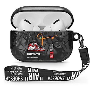EJMM for Airpods Pro 2 Case, Special Designed Hot Off Sport Patten Airpods Pro 2 Case Cover Compatible Airpods Pro 2nd Generation for Men Women,Black Shell Red Shoes