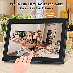 Feelcare 15.6 Inch 16GB WiFi Picture Frame with FHD 1920x1080 IPS Display,Touch Screen,Send Photos or Small Videos from Anywhere in The World, Wall Mountable, Portrait and Landscape(Black)