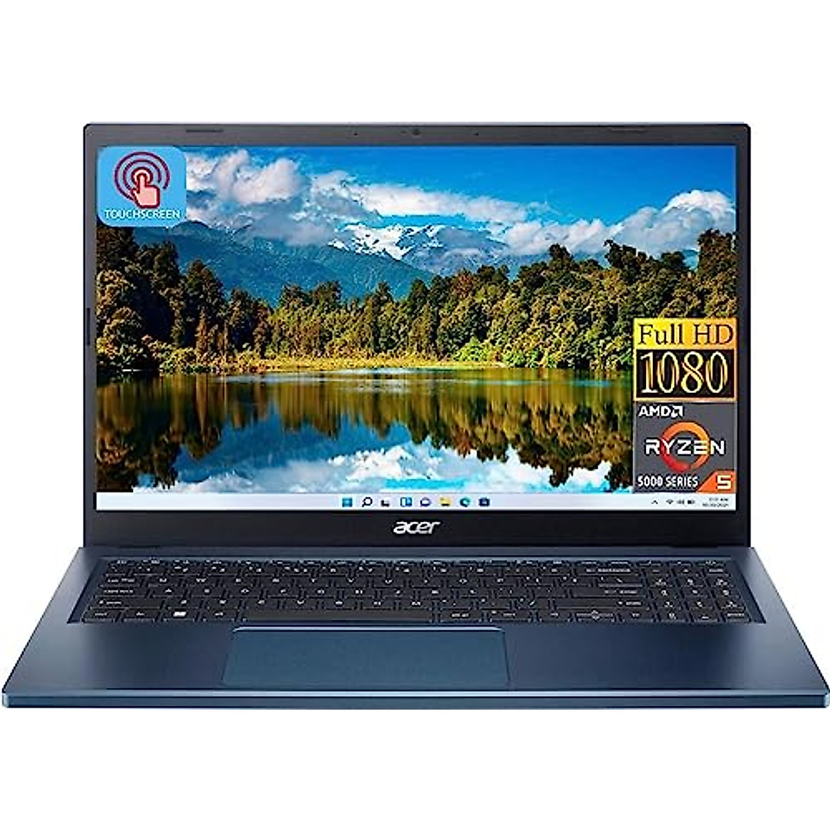 Acer 2023 Newest Aspire 3 Laptop, 15.6” FHD IPS Touchscreen Display, AMD Ryzen 5 7520U Processor (Beats i7-1165G7), 8GB RAM, 1TB SSD, AMD Radeon Graphics, Wi-Fi 6, Windows 11 Home, Steam Blue